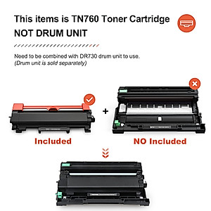 v4ink 4PK Compatible TN760 Toner Cartridge Replacement for Brother TN760 TN730 TN770 High Yield Toner for MFC-L2690DW MFC-L2717DW MFC-L2710DW MFC-L2750DW HL-L2325DW HL-L2350DW HL-L2390DW HL-L2395DW