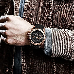 Mens Watches Rose Golden Black