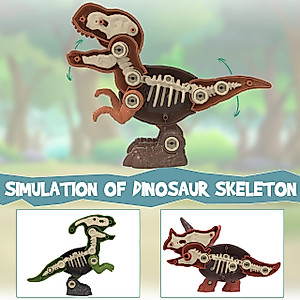 Batlofty Dinosaur Toys for 3 4 5 6 7 Year Old, Take Apart Dinosaur Toys with Electric Drill, STEM Construction Educational Toys with Skeleton, Birthday Christmas Easter Gift for Boys Girls