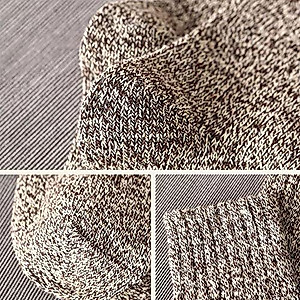 TeenFighter 5 Pairs Upgraded Thick Warm Wool Cotton Women Socks, Knit Cabin Cozy Crew Winter Socks for Girls (Dark Color)