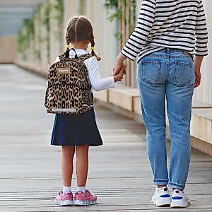 Custom Kid's Name Cute Toddler Backpack Personalized Cheeteh Leopard Print Mini Bag for Baby Girl Boy Age 3-7