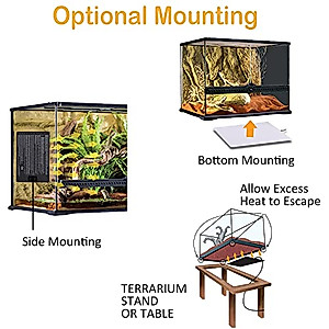 DERPROF Reptile Heating Pad - 16W Under Tank Heater Heat Mat for Reptiles Turtle Bearded Dragon Hermit Crab Leopard Gecko Snake Tank Acessories 8 X 12 Inch