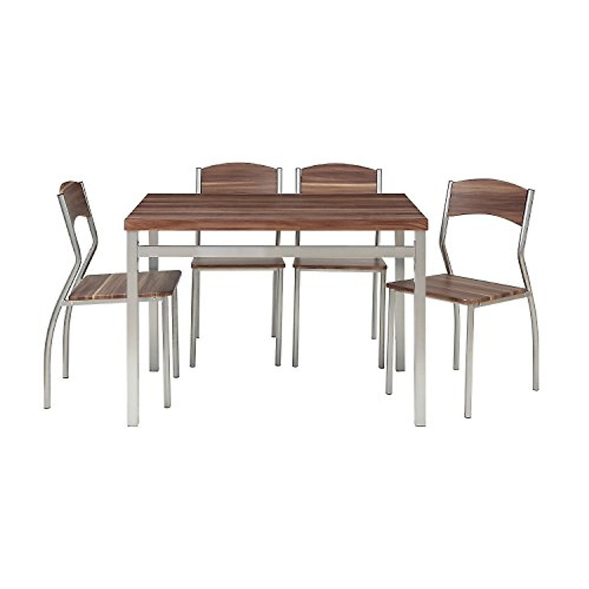Abington Lane 5-Piece Dining Table Set w/Four (4) Chairs - Modern and Sleek Dinette for The Contemporary Home - (Cedarwood Finish)