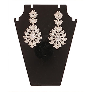 Touchstone Indian Bollywood Handcrafted Pretty Paisley Inspired Embellished With White Rhinestone Ravishing Designer Jewelry Chandelier Earrings In Silver Tone For Women.