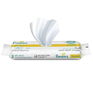 Pampers Sensitive Wipes Convenience Pack 18 CT (Pack of 16)