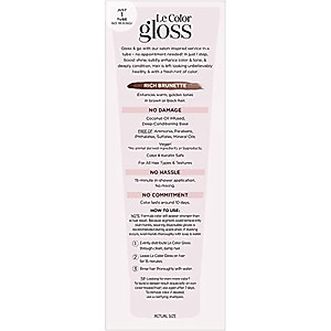 L'Oreal Paris Le Color One Step Toning Hair Gloss, Rich Brunette, 4 Ounce