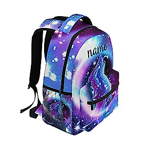 Kcldeci Custom Galaxy Wolf School Backpacks for Kids Boy Girls Customized Wolf Kids Backpacks Bookbags School Bags