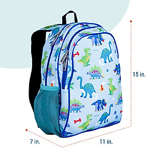 Wildkin 15-inch Kids Backpack – Durable, Padded, Adjustable for School & Travel - Dinosaur Land