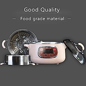 Bear Electric Multifunctional Food Steamer, One Touch Digital Steamer with Timer, Vegetable Steamer 2 Tiered Stackable Stainless Steel Baskets, Auto Shut-off & Anti-dry Protection, 1200W Fast Heating, 8.5Quart, Pink