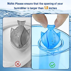 Funmit 6 Pack Universal Humidifier Cleaner Fish Compatible with Almost All Humidifiers and Fish Tanks, Purifies Water, Prevents Hard Water Build-Up, Reduces Scale, Blue