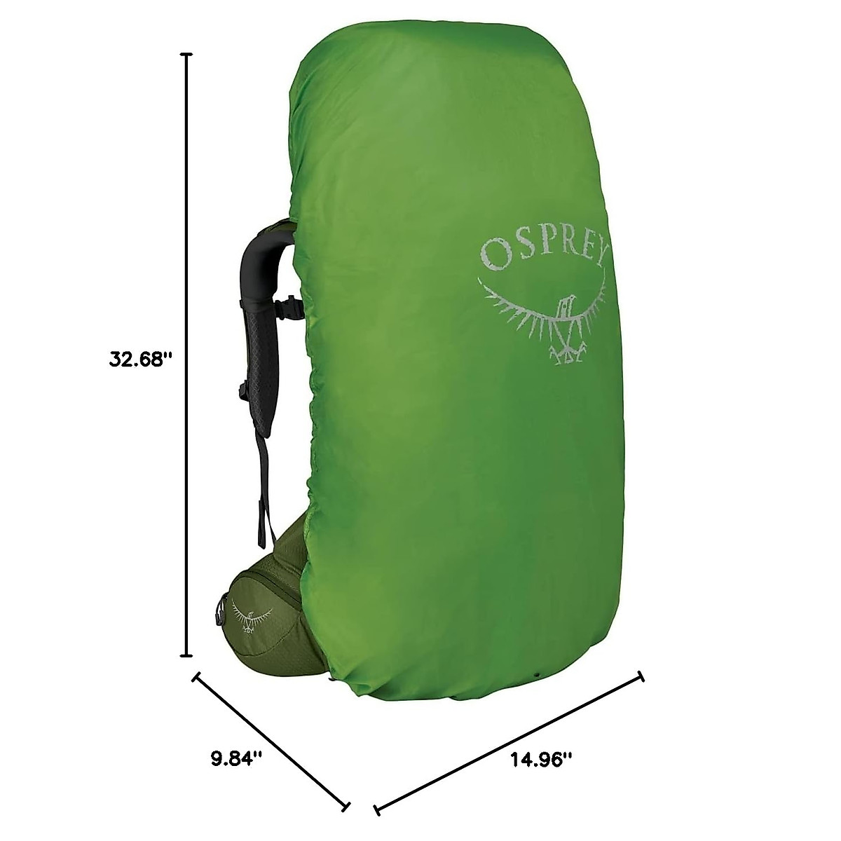 Osprey Aether 55 Men's Backpacking Backpack , Garlic Mustard Green, Large/X-Large