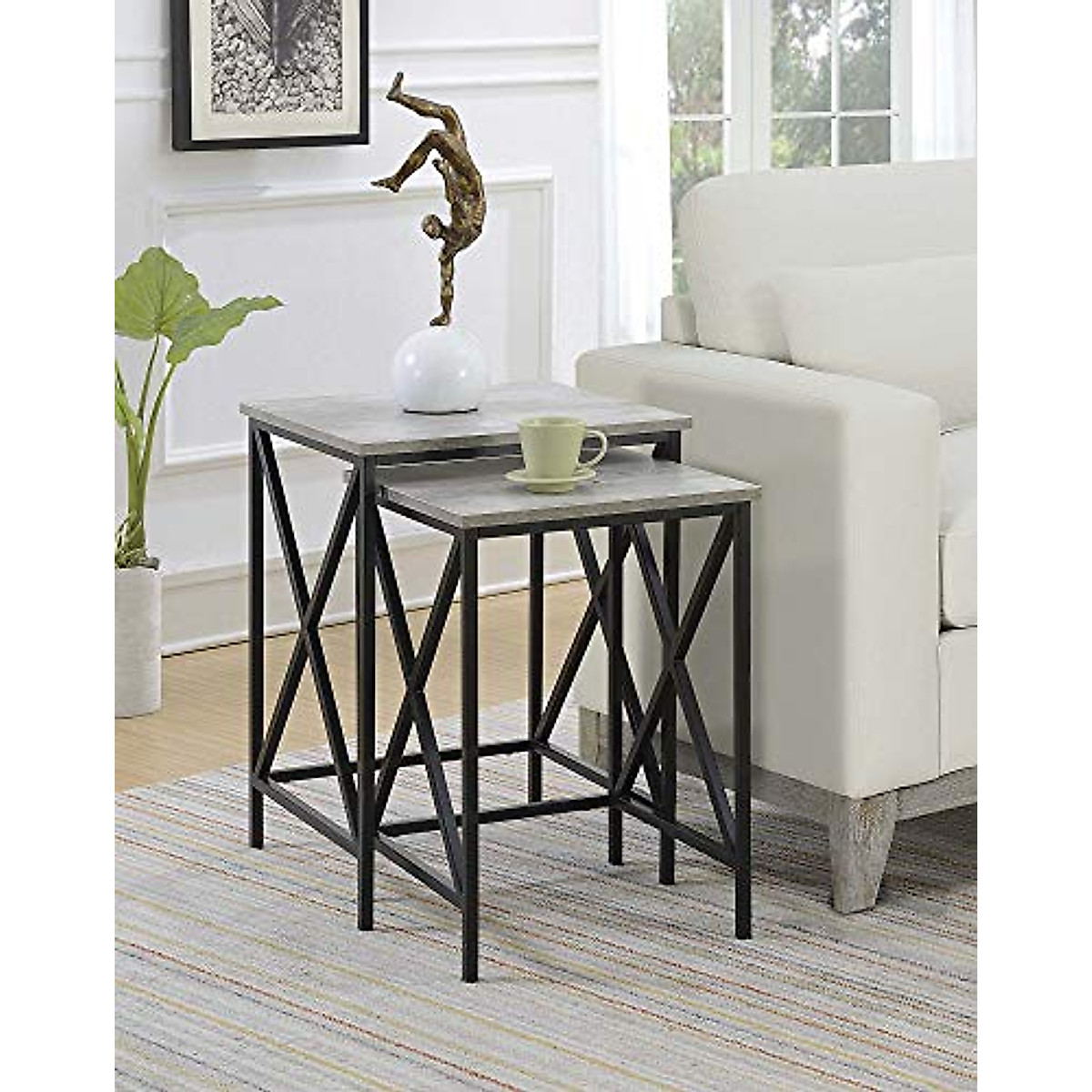 Convenience Concepts Tucson Nesting End Tables, Faux Birch
