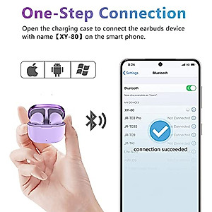 Wireless Earbuds ELOVEN Bluetooth Earphones Noise Cancelling Stereo Sound True Wireless In-Ear Earbuds with Charging Case IPX5 Water Dust Resistant Headset with Built-in Mic for Sports, Working Purple