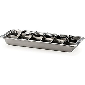Vintage Inspired Ice Cube Tray | 18/8 Stainless Steel | 18 Slot Ice Cube Tray | Easy Release Handle, 11" | Retro Design for Bars & Kitchens | Levers Remove Cubes | Dishwasher Safe