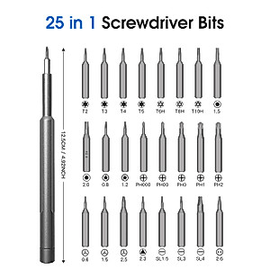 Precision Screwdriver Set, Small Screwdriver with Torx Phillips Head & Flathead, Repair Tool Kit with Magnetic Bits for Electronics, PC, Watch, Jewelry, DIY Projects and Home Repairing
