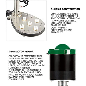 CYMYYDS Electric Commercial Glass Washer, Wine Glass Cleaning Machine, 5 Cleaning Brush, Automatic Glass Rinser, Up to 600-800 Cups Per Hour, Perfect for Bars and Cafes