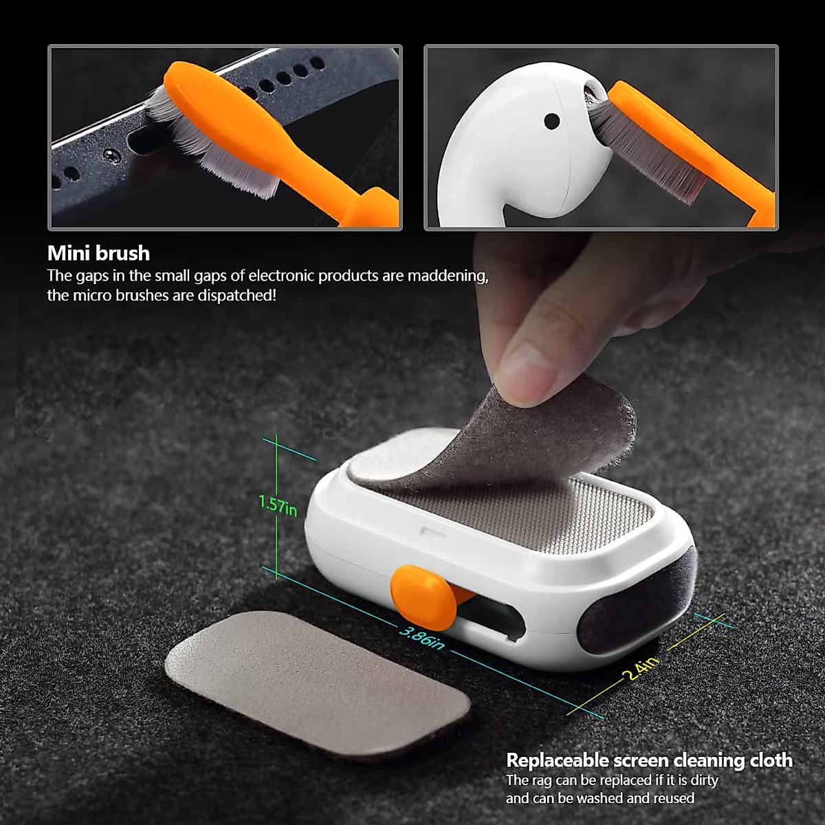 SIN SHINE 7-in-1 Electronics Cleaner Kit - Keyboard Cleaner, Dust Cleaning Mud, Laptop Cleaner Set with Cleaning Gel - Electronic Cleaner Box for PC Monitor, TV, Phone, Computer (BBH01-TZ-White)