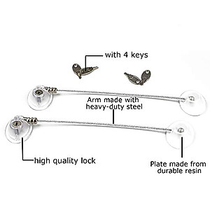 HoneSecur 2 Pack with 4 Keys Refrigerator Lock, File Drawer Lock, Fridge Freezer Door Lock, Cabinet Lock, Child Safety for Baby - Transparent