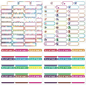 OIIKI Reusable Baby Bottle Labels for Daycare 144pcs, Waterproof Name Labels for Daycare, Animal Self Adhesive Name Tag Stickers Write On Kids Food Water Bottle Labels for School Classroom