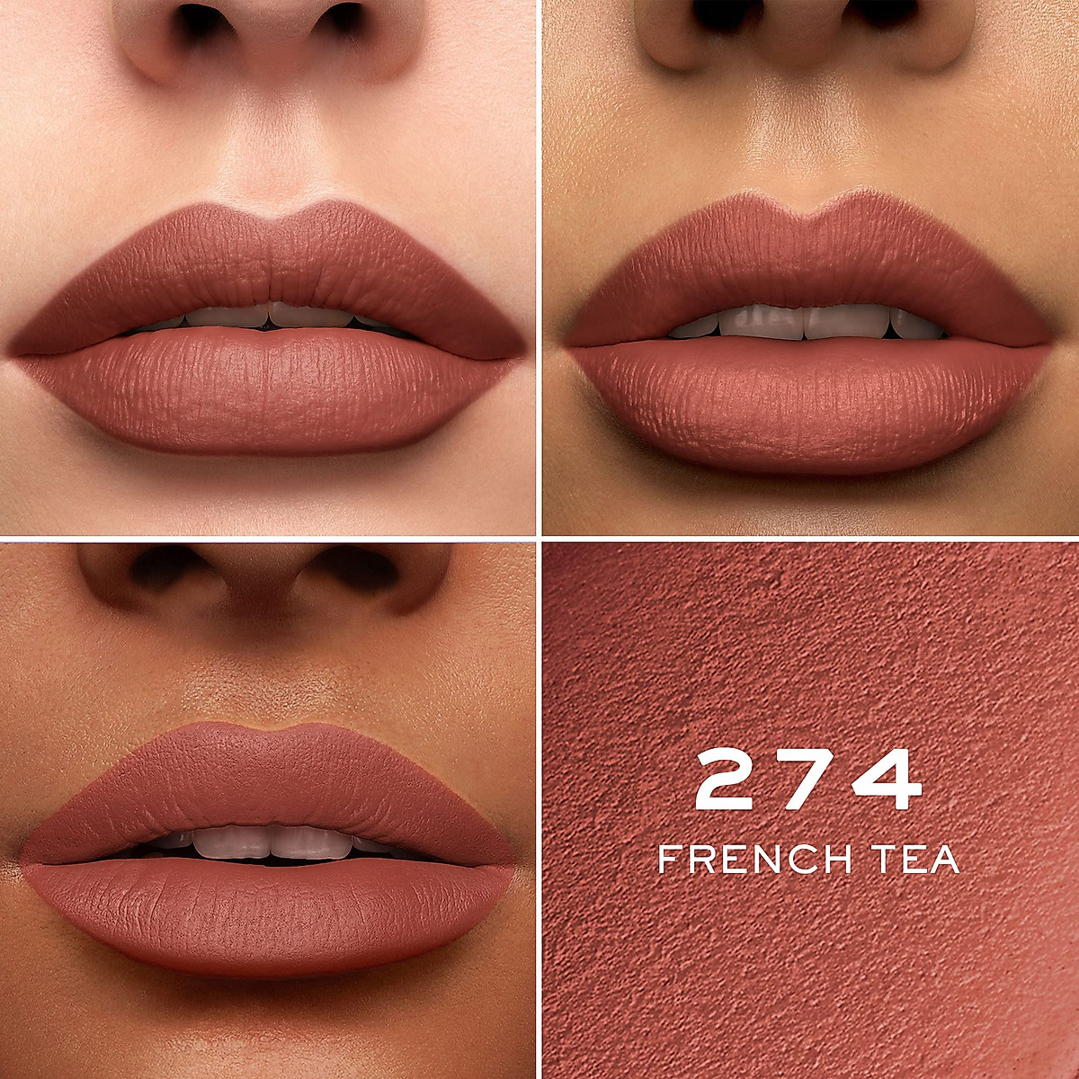 Lancôme L'Absolu Rouge Drama Matte Lipstick - Bold Matte Finish - Lasting Comfort & Hydration - 274 French Tea