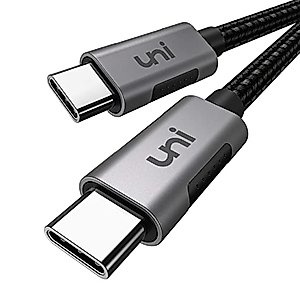 USB C to USB C Cable 15ft, uni Long USB Type C 100W Fast Charging Nylon Braided Cable (5A 20V) Compatible with iPad Pro 2019/2018, MacBook Pro 2020/2019/2018, Dell XPS 13/15, Surface Book 2 and More