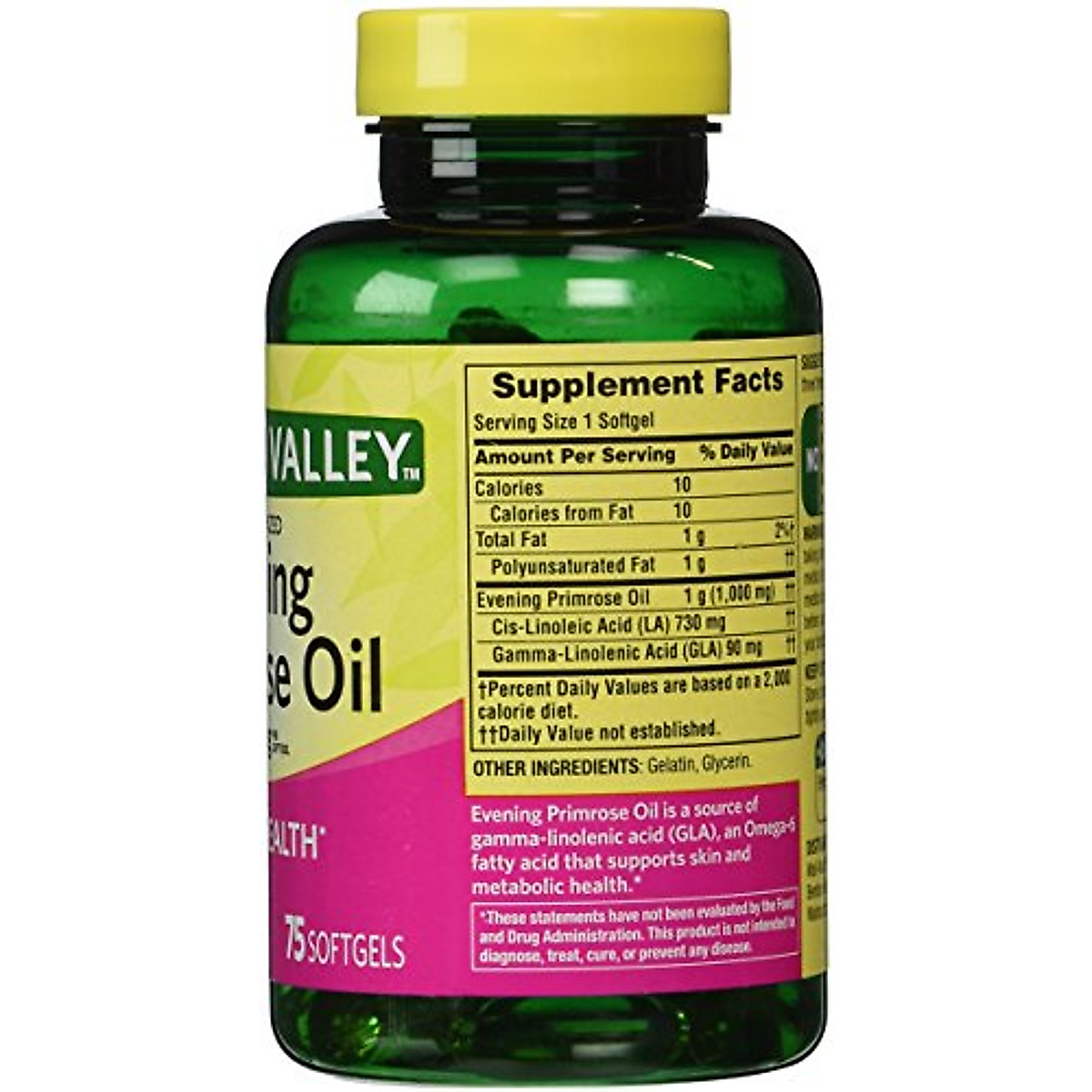 Spring Valley - Evening Primrose Oil 1000 mg, 75 Softgels