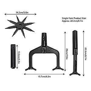 Fewb Rotary Cultivator Tiller, 2 in 1 Handheld Garden Rotary Tiller Cultivator with Detachable Tines, Manual Lawn Aerator Reseeding Grass Soil Mixing Seed Planting Tool for Cultivate Easily