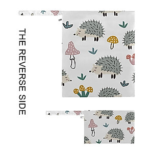 susiyo Cloth Diaper Wet Dry Bags Childish Cute Hedgehog Mushrooms Waterproof Reusable Wet Bags with Two Zippered Pockets Baby Stroller Travel Beach Pool Gym Bag for Dirty Clothes Wet Swimsuits 2 Pack