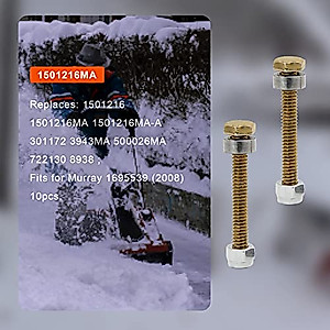Thaekuns 10pcs 1501216 1501216MA 1501216MA-A 301172 3943MA 500026MA 722130 8938 Shear Pins Spacers & Nuts for AYP Craftsman Murray Snow Throwers