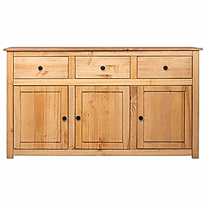 vidaXL Sideboard，Buffet Server Cabinet/Console Table，Sideboard Buffet Server Storage Cabinet Console Table Home Kitchen Dining Room Furniture，53.1"x15.7"x31.5" Solid Pinewood，Brown