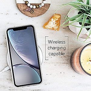 ZIYE Designed for iPhone XR Case with Card Holder for Women Girls Shell Pattern TPU Protective Phone Bumper ID Card Wallet Pocket with Screen Protector Ring Holder White