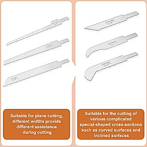 Mini Hand Saw Model Craft Blade Tools Razor Set 2 Handles with 12 Craft Blade Model Tool Hobby for Cutting Model Parts