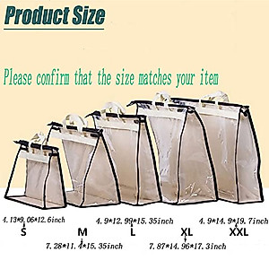 Dust Bags for Handbags - Handbag Storage Organizer Dust Bags for Moisture Proof Dust Cover with Zipper and Handle(Brown-XL)
