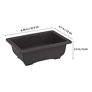 DOITOOL 5PCS Rectangular Bonsai Training Pot , 6.5 inch Plastic Bonsai Pot with Drainage Hole, Small Bonsai Planter Pot for Desktop Decoration Nursery, Garden, Balcony