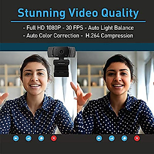 Macally 1080P Webcam with Microphone - Stay Connected Virtually - 120° Wide Angle HD 30FPS USB Computer Camera for Desktop - Web Cam for Streaming, Meetings, Skype, Zoom, PC, Laptop, Mac, Face Time