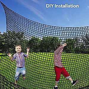 Toriexon 6.5' X 9.8' Climbing Cargo Net, Double Layers Playground Safety Net, with Storage Bag Climbing Net for Kids Outdoor Treehouse