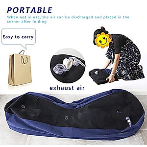 ptlsy Inflatable Chair for Adult, Lounge Chair with Household Air Pump, S-Shape Air Sofa Inflatable Couch, Inflatable Lounge Sofa Deck Chair Multi-Function for Indoor Livingroom Bedroom (Blue)