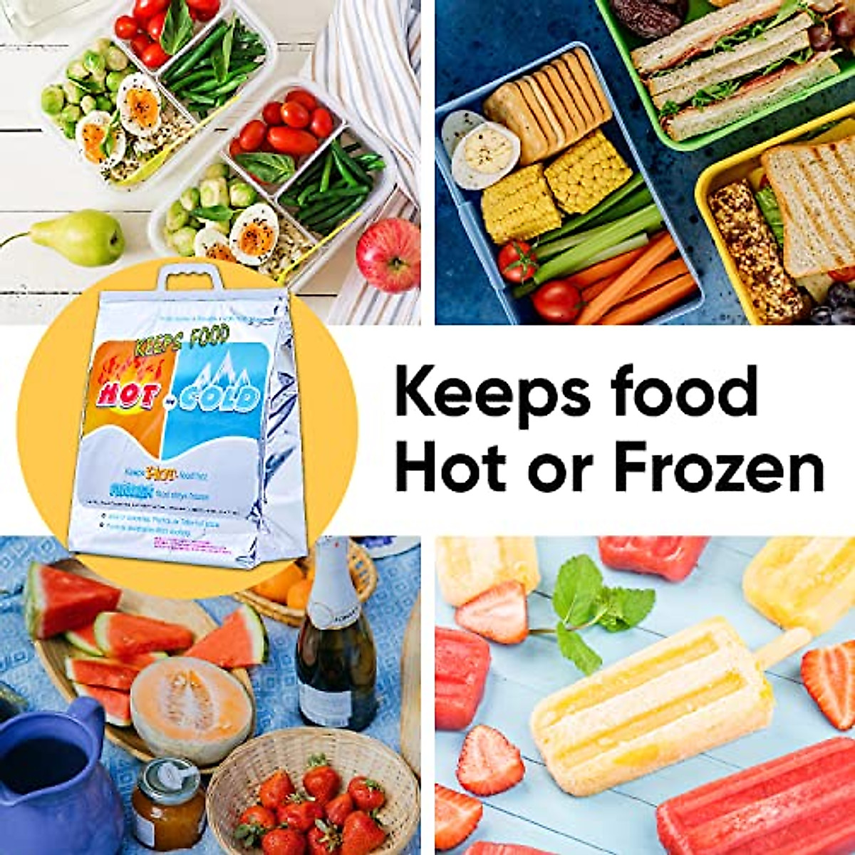 Superio Hot and Cold Reusable Insulated Bag Food Storage for Frozen Items & Hot Items Including Lunch Bags & Grocery Shopping Bags Reinforced Heavy Duty Refrigerated Totes (1, 13.5"x17.5")