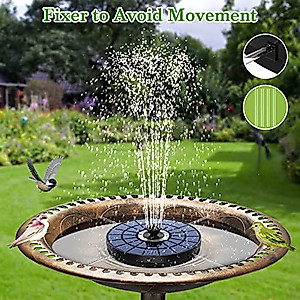 AISITIN 5.5W LED Solar Fountain Pump with Color LED Light, New Upgrade 7 Nozzles Solar Bird Bath Fountains in 2022, Suitable for Outdoor, Garden, Pond, Fish Tank, Bird Bath, Swimming Pool