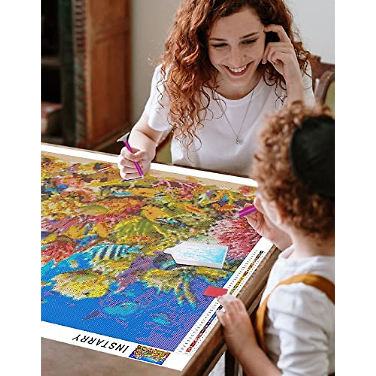 Instarry 5D DIY Diamond Painting Kits Full Drill Underwater World Coral Reef Crystal Cross Stitch Home Wall Decor 39.4x15.7 inch