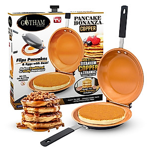 SWENAT Double Sided Frying Pan Nonstick The Perfect Pancake Maker – Nonstick Copper Easy to Flip Pan & Hammered Egg Pan 5.5 Inch Small Pan, Egg Frying Pan