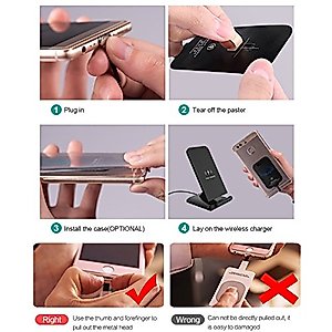 Wireless Charging Receiver Qi Charger Adapter for Moto E7 Plus LG G5 Galaxy A40 A41 A42 5G A60 A12 A11 A10e A01 A32 A31 A30 A22 A21s A21 A20e A20 A72 A71 A52 A51 A50 Samsung USB Type C Android Charge