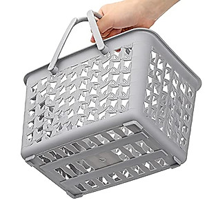 Elsjoy Set of 3 Plastic Shower Caddy Basket, Portable Shower Tote Storage Bin with Handles, Drainage Toiletry Organizer for Bathroom, College Dorm, Kitchen, 10" L x 7" W x 6" H