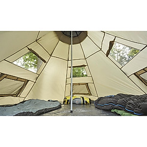 Guide Gear 10' x 10' Teepee Tent for Adults Outdoor Camping, 2-Person, Instant Easy Set-Up Waterproof 4-Season Tents for Backpacking, Hiking