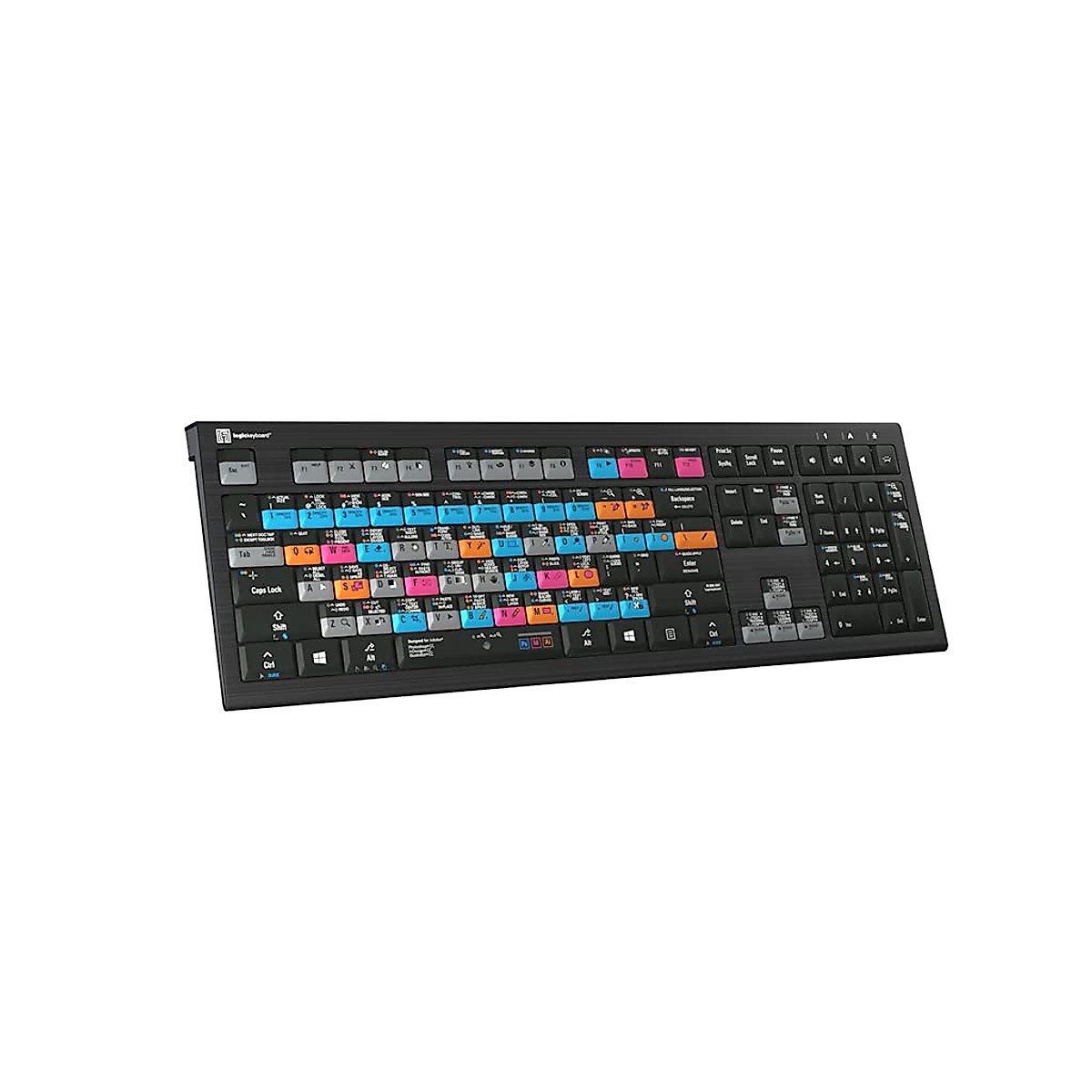 Logickeyboard Designed for Photoshop CC, InDesign CC and Illustrator CC Compatible with Win 7-11 - Astra 2 Backlit Keyboard # LKB-AGDA-A2PC-US