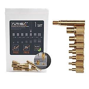 ruthex 7X Soldering Tips/Heat-Set Insert Tips - Threaded Inserts M2 / M2.5 / M3 / M4 / M5 / M6 / 1/4" / M8