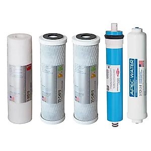 APEC Water Systems High Output US Made 50 GPD Complete Replacement Filter Set for ULTIMATE Series Reverse Osmosis Water Filter System (For Upgraded System FILTER-MAX45-38), 50 GPD 3/8" Output System
