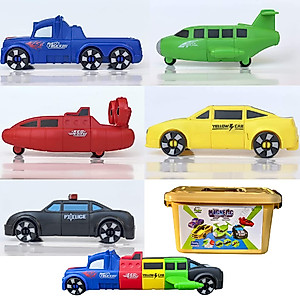 Hungry Cutters Magnetic Create & Build Vehicle Set. Fine Motor Speech Educational STEM Construction Preschool Engineering Best Gift for Boys and Girls!