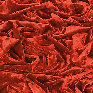 Ice Fabrics Stretch Crushed Velvet Fabric by The Yard - 60/62" Wide Soft Velvety Fabric for Sewing Apparel, Upholstery, Curtains & Decor - 250 GSM - 20% Vertical Stretch - Orange - 1 Yard