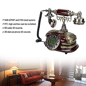 Vintage Landline Phone,Retro Style Home Landline Round Dial Wired Telephone Business Office Desktop Fixed Phone,DTMF and Desk Telephone Vintage Telephone for Living Room Bedroom,St